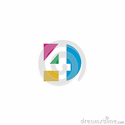 4D Logo Very Nice Combination Color. Four Logos Vector Illustration ...
