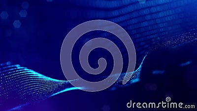 3d Looped Bg Data Flow Concept, Sci-fi Background Digital Space. Blue ...