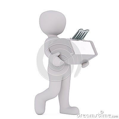3D Man Carrying Printer Stock Image | CartoonDealer.com #84550705