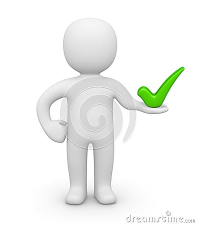 3d Man Holding Check Mark Stock Photo | CartoonDealer.com #78143832