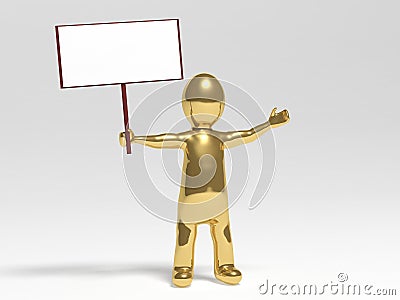3d Man With Sign Board Royalty-Free Stock Image | CartoonDealer.com ...