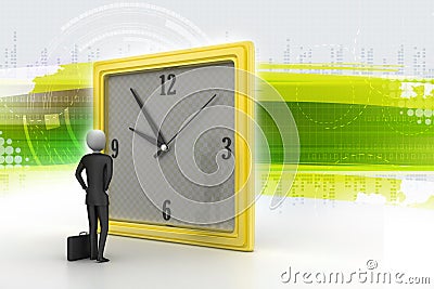 3d Man Watching The Clock Royalty-Free Stock Photography ...