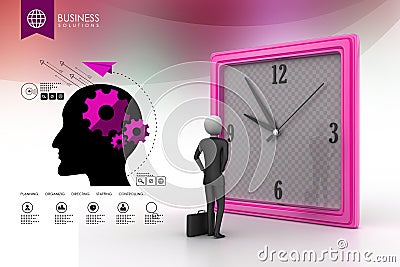 3d Man Watching The Clock Stock Photo | CartoonDealer.com #54504846