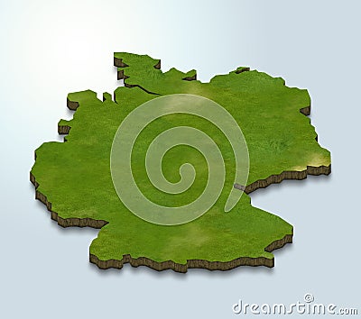 3D Map Green Of Gemany On White Background Stock Illustration ...