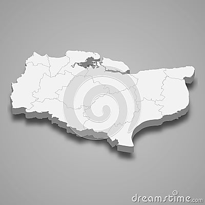 3d Map Of Kent Is A Ceremonial County Of England Royalty-Free Cartoon ...