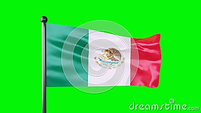 3d Mexico National Flag Waving on Green Screen Stock Footage - Video of ...