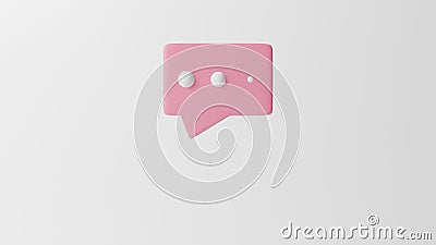 3D Minimal Pink Chat Bubbles on Isolate White Background. Concept of ...