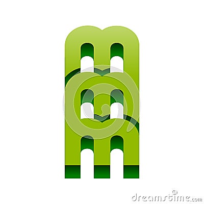 3D MMM Initials Lettermark Symbol Design Cartoon Vector | CartoonDealer ...