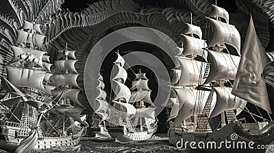 3D Model Abstract Art Of Interstellar Armada Abstract Sculpture Of ...