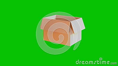 3d Model of a Cardboard Box Rotating 360 Degrees on a Green Screen ...