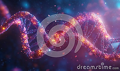 3D Model Of A DNA Double Helix Structure With Detailed Nucleotides ...