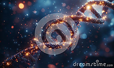 3D Model Of A DNA Double Helix Structure With Detailed Nucleotides ...