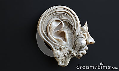 3D Model Of The Ear With The Outer, Middle, And Inner Sections ...