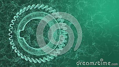 3d Model of Gear Structure Geometric Model of Luminous Lines Blue Stock ...