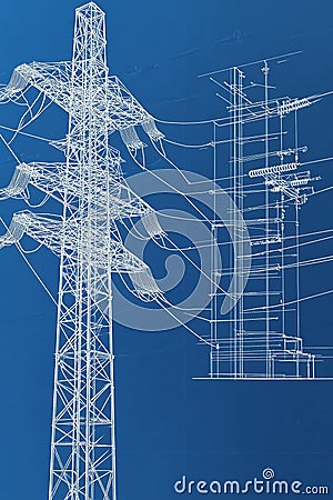 3D Model Of A High-voltage Power Pole With Insulators And Wires ...