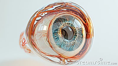 3D Model Of Human Eye With Detailed Vascular Structure And Labeling ...
