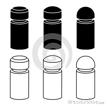 3d Modern Concrete Bollard Black Symbols Cartoon Vector | CartoonDealer ...