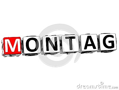 3D Monday In German Language Button Click Here Block Text Royalty-Free ...