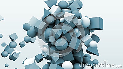 3d Motion Graphics, Dynamic Geometric Shape Cubes, Cones, Spheres and ...