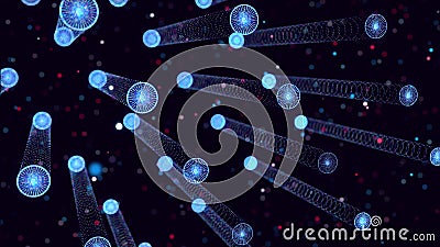 Abstract Glow Particles Form 3d Object in Space. Cylinders. Vj Loop As ...
