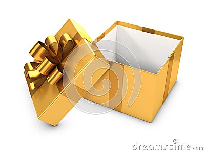 3d Open Gold Gift Box Stock Illustration - Image: 38972220