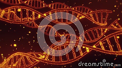 3D Orange DNA Spirals Animation Loop Motion Background Stock Footage ...
