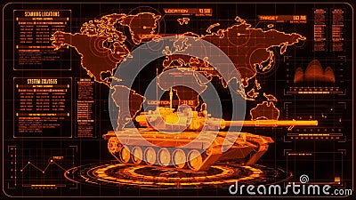 3D Orange Tank HUD Interface Motion Graphic Element Stock Video - Video ...