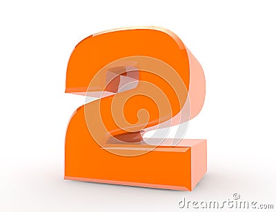 3d Orange Number 2 Isolated On White Background 3d Rendering Royalty ...