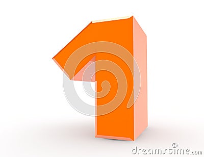 3d Orange Number 1 Isolated On White Background 3d Rendering Stock ...
