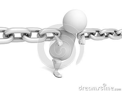 3d person and chain stock illustration. Illustration of problem - 7519319