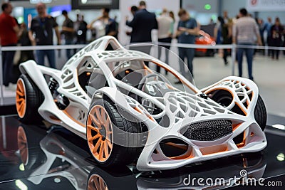 A 3D Printed Concept Car At A Technology Expo Stock Photo ...
