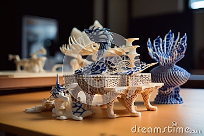 4d Printed Objects Transforming On A Table Stock Image | CartoonDealer ...