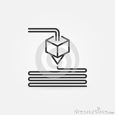 3D Printer Extruder Vector Product Development Concept Linear Icon ...