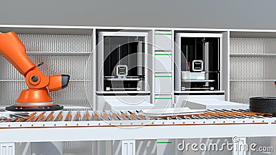 3D Printers and Robotic Arms in Production Line Stock Footage - Video ...