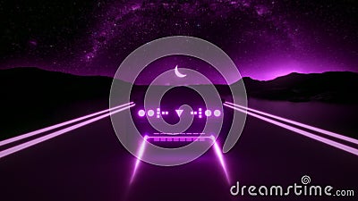 3D Purple Synthwave Retro Landscape VJ Loop Motion Background Stock ...