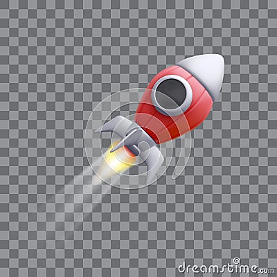 3d Realistic Rocket Isolated On Transparent Background. Vector ...