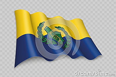 3D Realistic Waving Flag Of Perlis Is A State Of Malaysia Cartoon ...