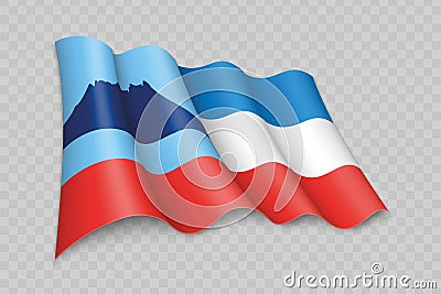 3D Realistic Waving Flag Of Sabah Is A State Of Malaysia Vector ...