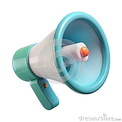 3d Realistic White Plastic Megaphone With Shadow Isolated On White ...