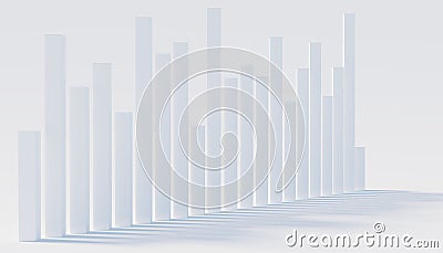 3d Rectangles Of Different Heights On A White Background. Simulation Of ...