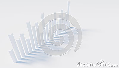 3d Rectangles Of Different Heights On A White Background. Simulation Of ...