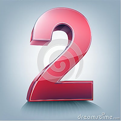 3D Red Number 2 On Grey Background Royalty-Free Stock Image ...