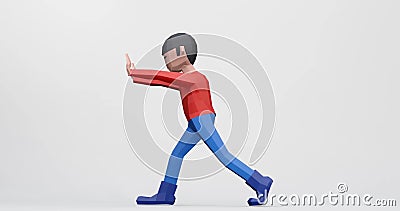 Cartoon Character Pushing Pose Stock Footage - Video of cartoon, labor ...