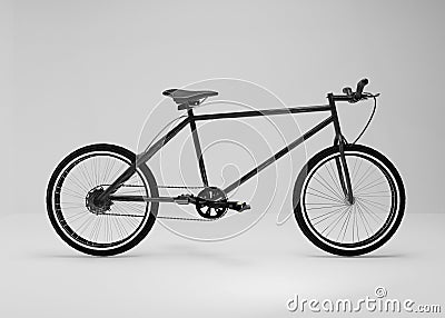 3d Render Bicycle Side View Isolated On White Background. Realistic ...
