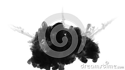 3d Render of Black Ink Dissolve in Water, Simulation of Ink Injection ...