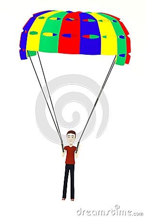 Cartoon Boy With Parachute Royalty Free Stock Image - Image: 29796616