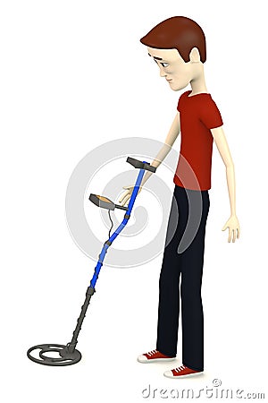 Cartoon Man With Metal Detector Stock Images - Image: 29934634