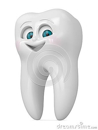 3D Render Of Cartoon Mr Tooth Isolated Over White Background Royalty ...