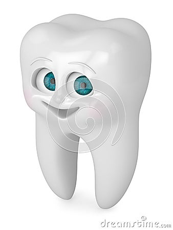 3D Render Of Cartoon Mr Tooth Isolated Over White Background Royalty ...