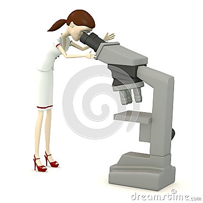 Cartoon Nurse With Microscope Stock Image | CartoonDealer.com #30256939
